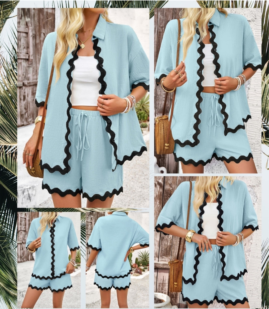Aqua Co-Ord Set – RUSTIC LACE