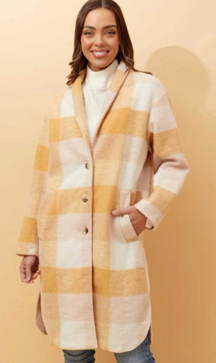 Marigold Check Coat - Long – RUSTIC LACE