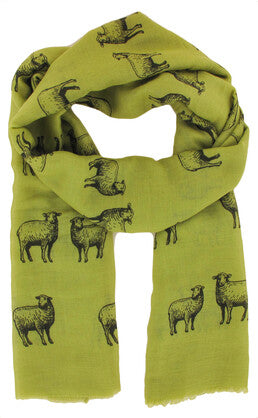 Sheep Scarf ~ Green – RUSTIC LACE